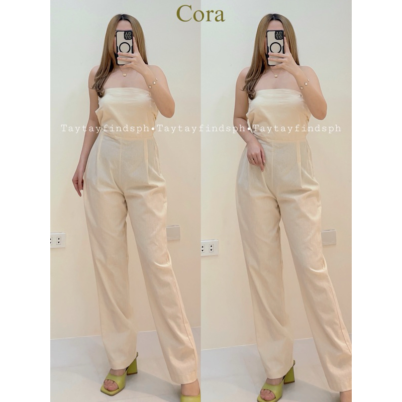 CORA TUBE LINEN JUMPSUIT | taytayfindsph | Shopee Philippines