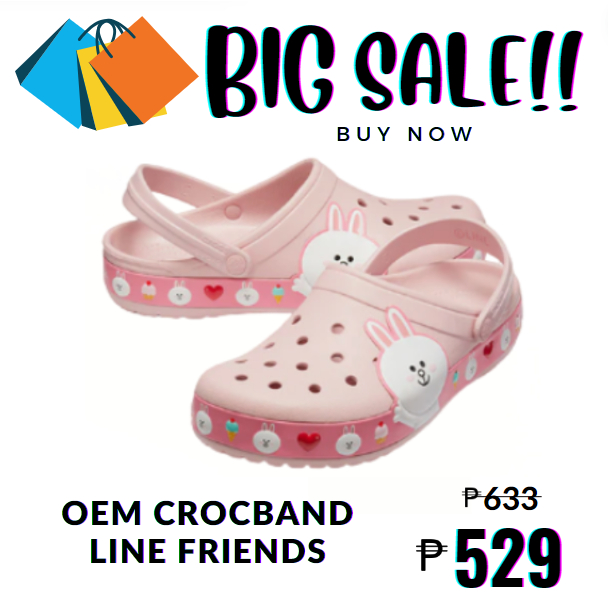 CS07 Crocs Fun Lab LINE Friends Clog in Pink | Shopee Philippines