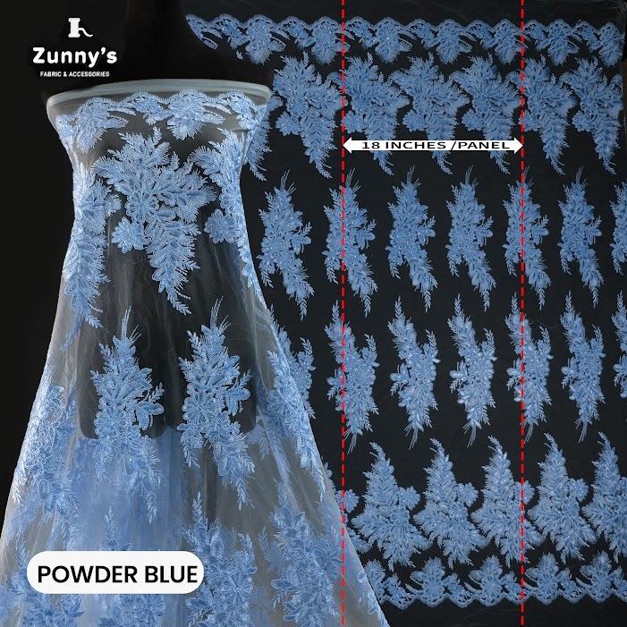 Dusty blue lace fabric store