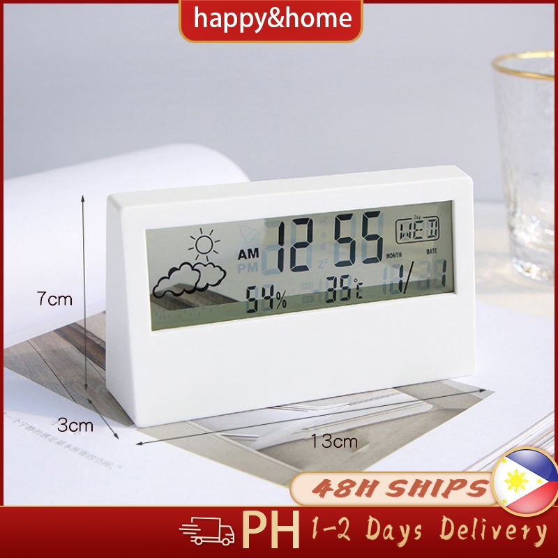 Multifunctional Electronic Clock Digital Silent Transparent Alarm Clock ...