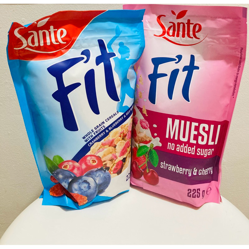 Sante Fit Muesli No sugar Strawberry & Cherry / Cranberry & Blueberry ...