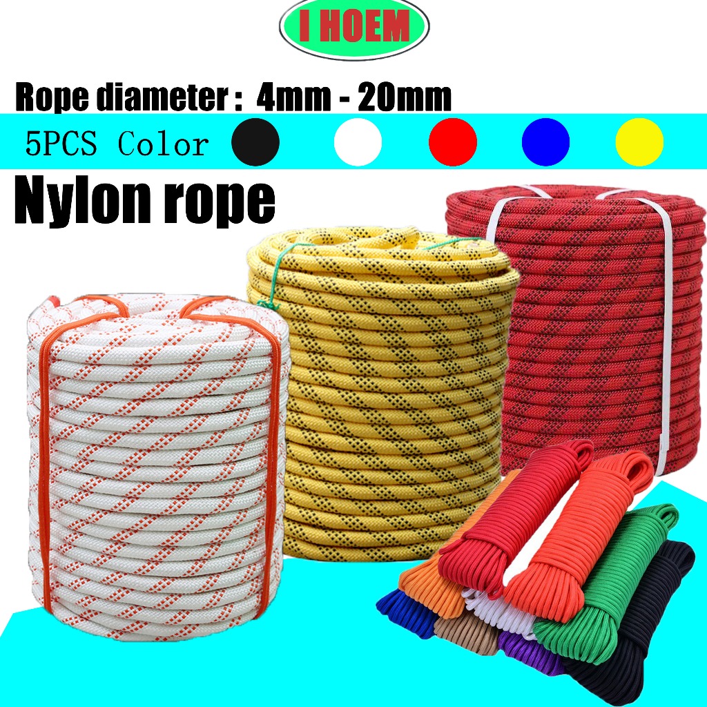 Diameter 4MM-20MM full size Nylon rope Outdoor safety rope Hammock rope ...