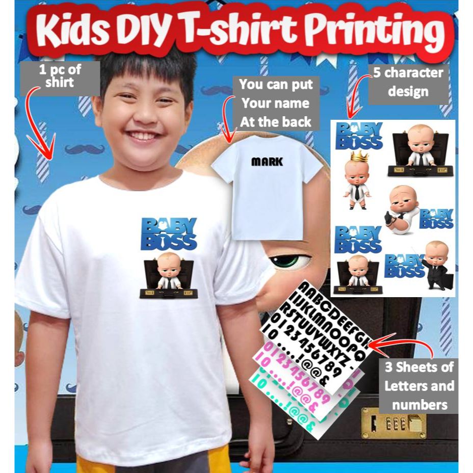 BOSS BABY DIY PRINTING KIDS AND TODDLERS Shirt PARTY AND EDUCATIONAL ...