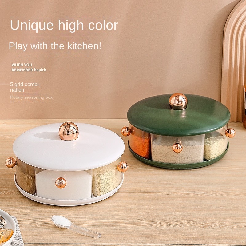 Rotating Seasoning Box, Set, Seasoning Container, Integrated Multi ...