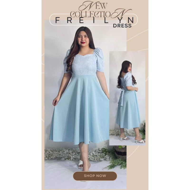 Freilyn Embossed Combi Dress (S-L) | Shopee Philippines