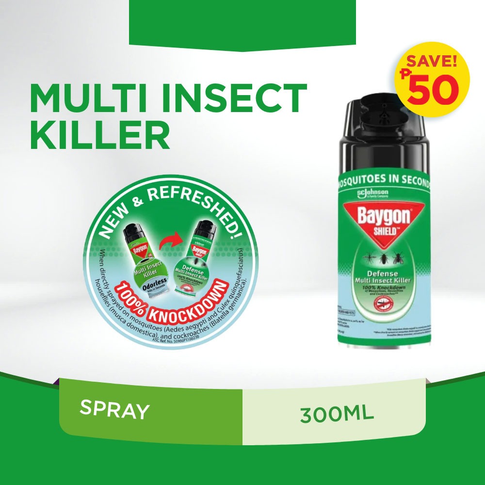 Baygon Shield Defense Multi-Insect Killer 300mL | Shopee Philippines