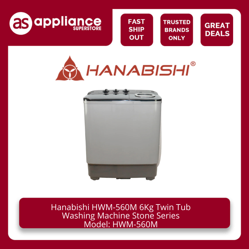 Hanabishi HWM-560M 6 Kg Twin Tub Washing Machine Stone Series | Shopee ...