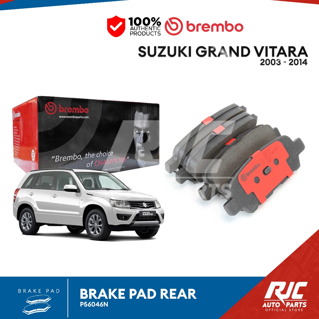 BREMBO BRAKE PAD SUZUKI GRAND VITARA REAR 2003 - 2014 P56046N 1set ...