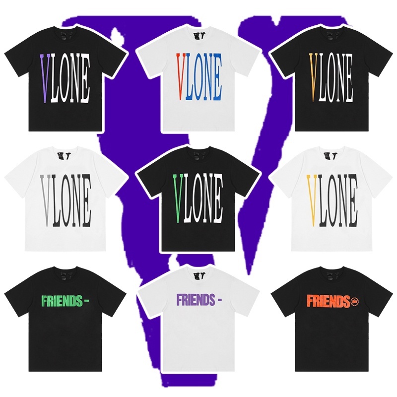 Tidal brand VLONE American short sleeve big V couple's day Fujiwara ...