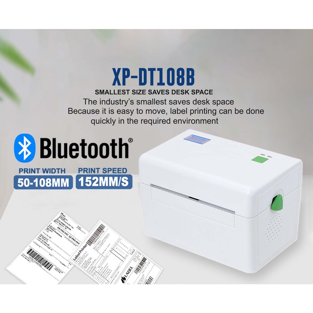 XP-DT108B (BLUETOOTH) Thermal Label Printer for Waybill Receipt and ...