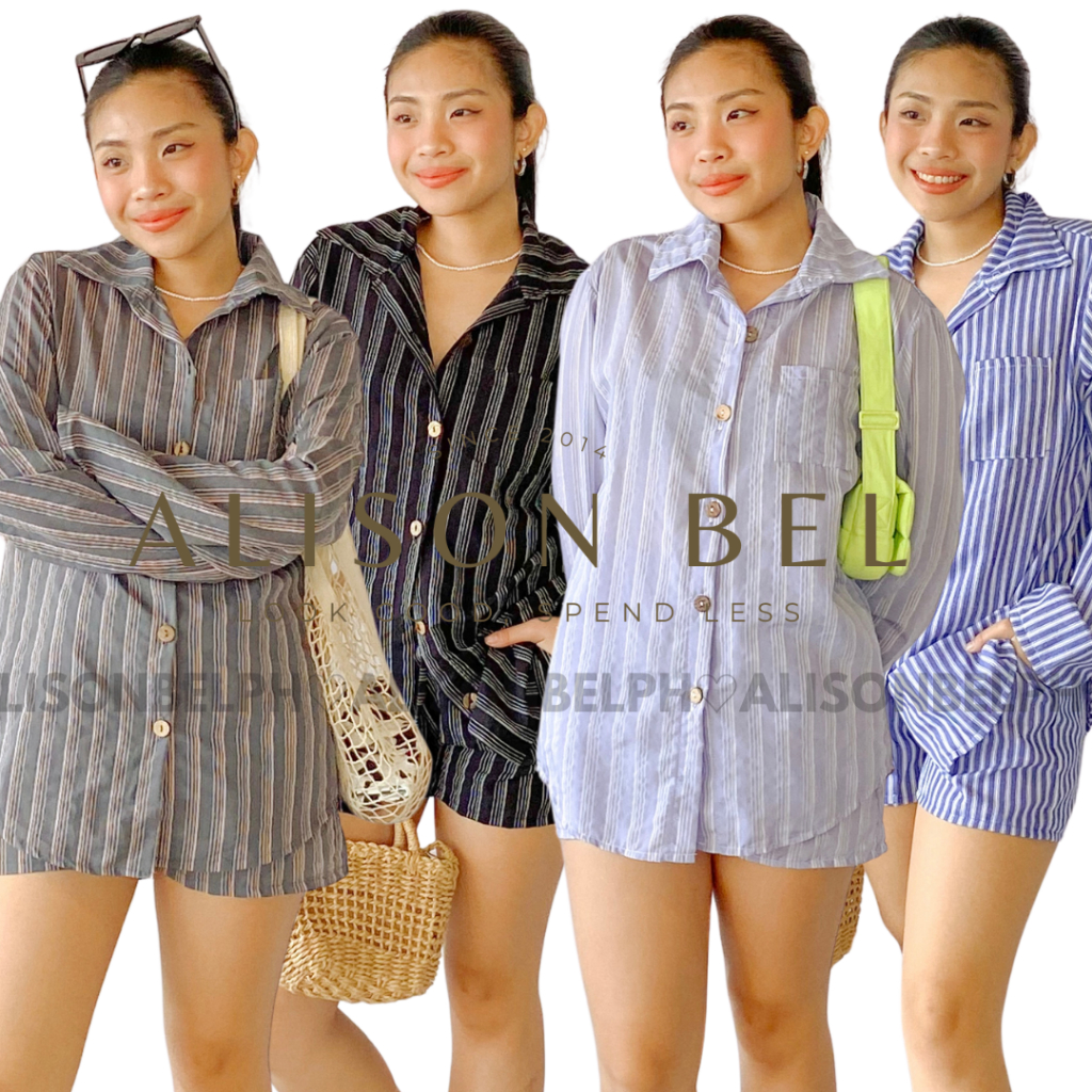ALISON BEL: Holiday Set Stripes | Shopee Philippines