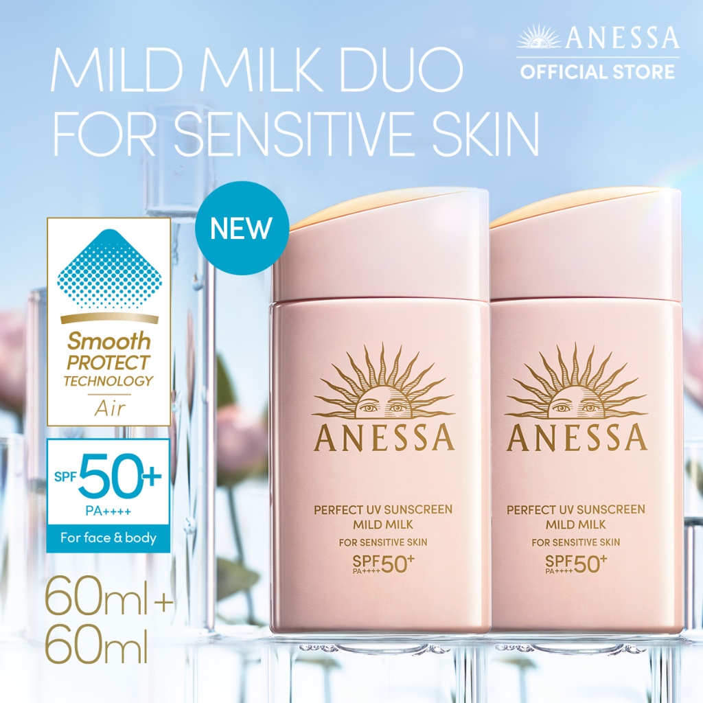 Anessa Mild Milk 60ml Duo Perfect UV Sunscreen 50 SPF | Shopee Philippines
