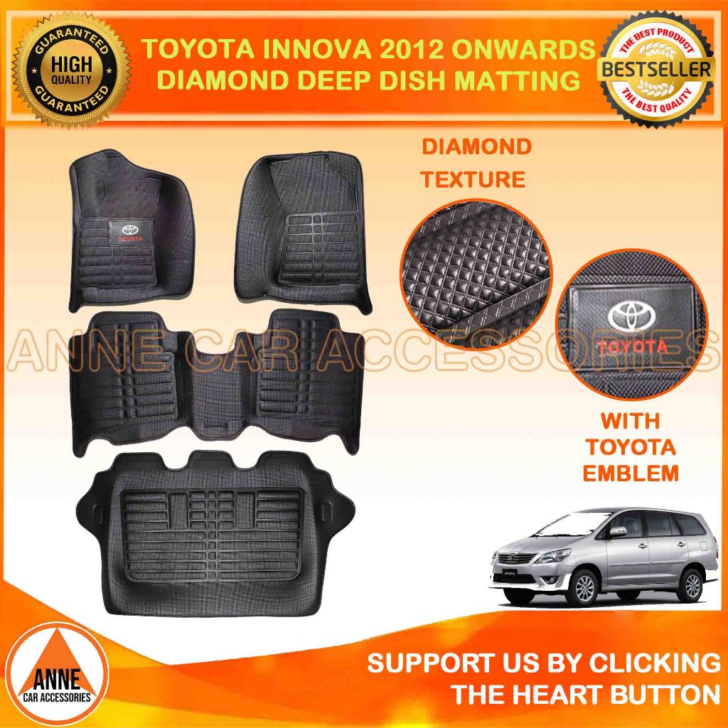 5D Diamond Deep Dish Matting Toyota Innova 2005 - 2015 / 2016 - Onwards ...