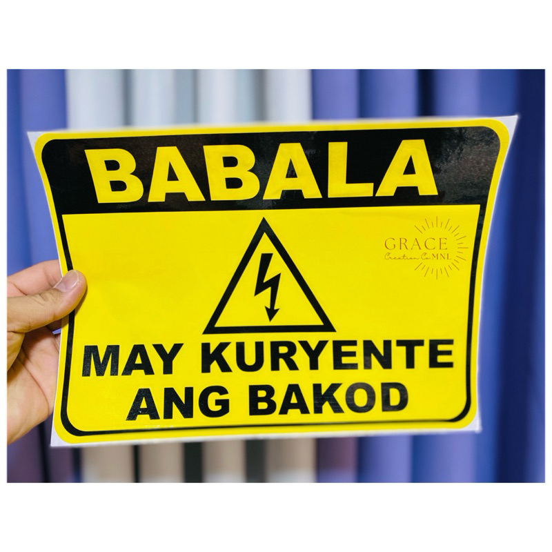 Warning Electric Fence Sign Babala magingat sa aso Sign | Shopee ...