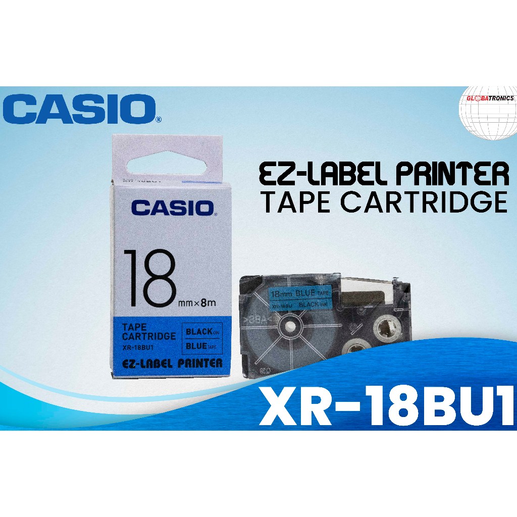 CASIO Label Tape Black Ink on Blue Color Tape 18mm | Shopee Philippines