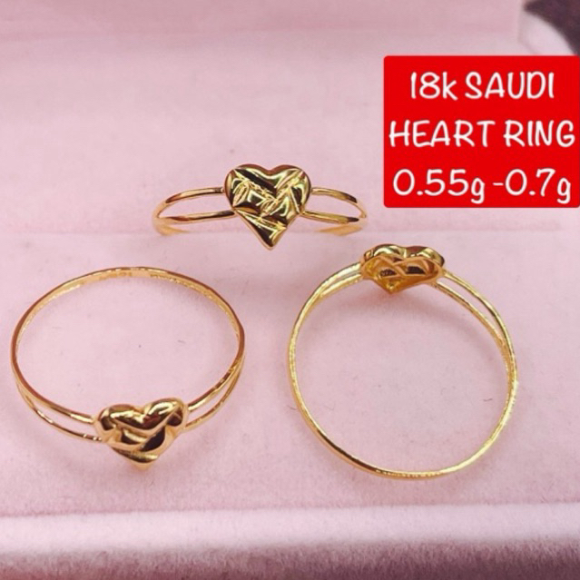 PAWNABLE 18k SAUDI GOLD DIACUT HEART RING | Shopee Philippines