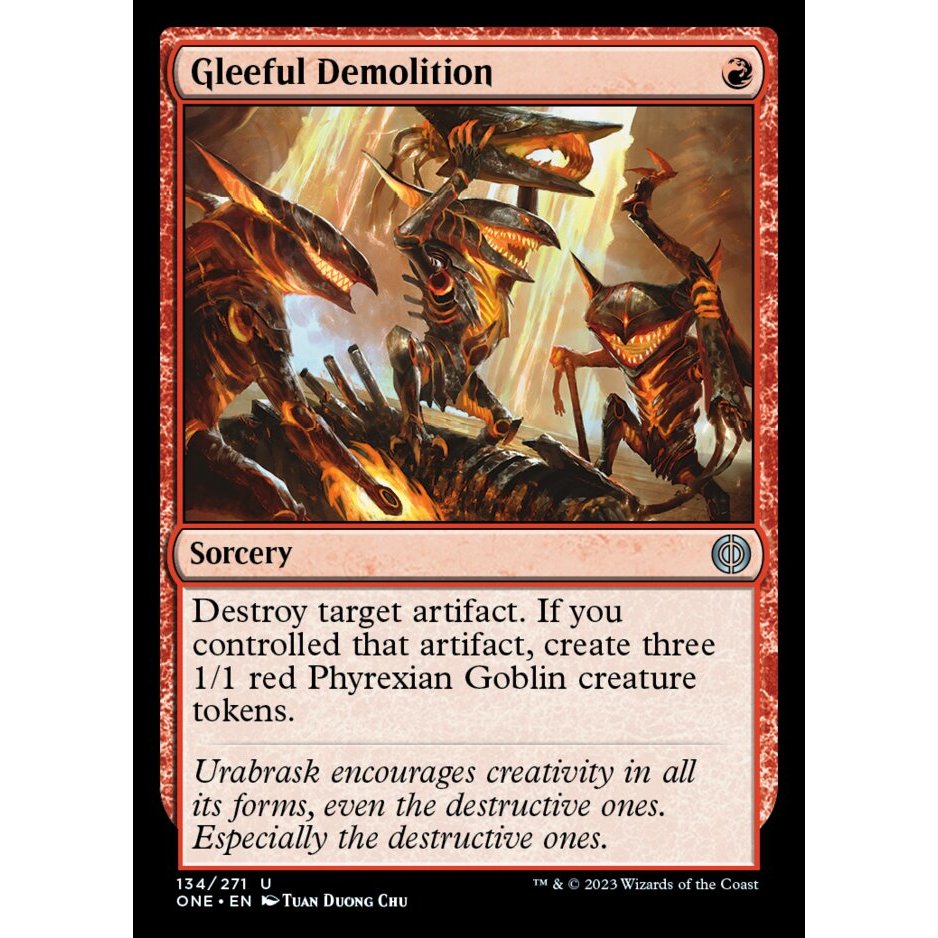 MTG Singles ONE [U] Gleeful Demolition | Shopee Philippines