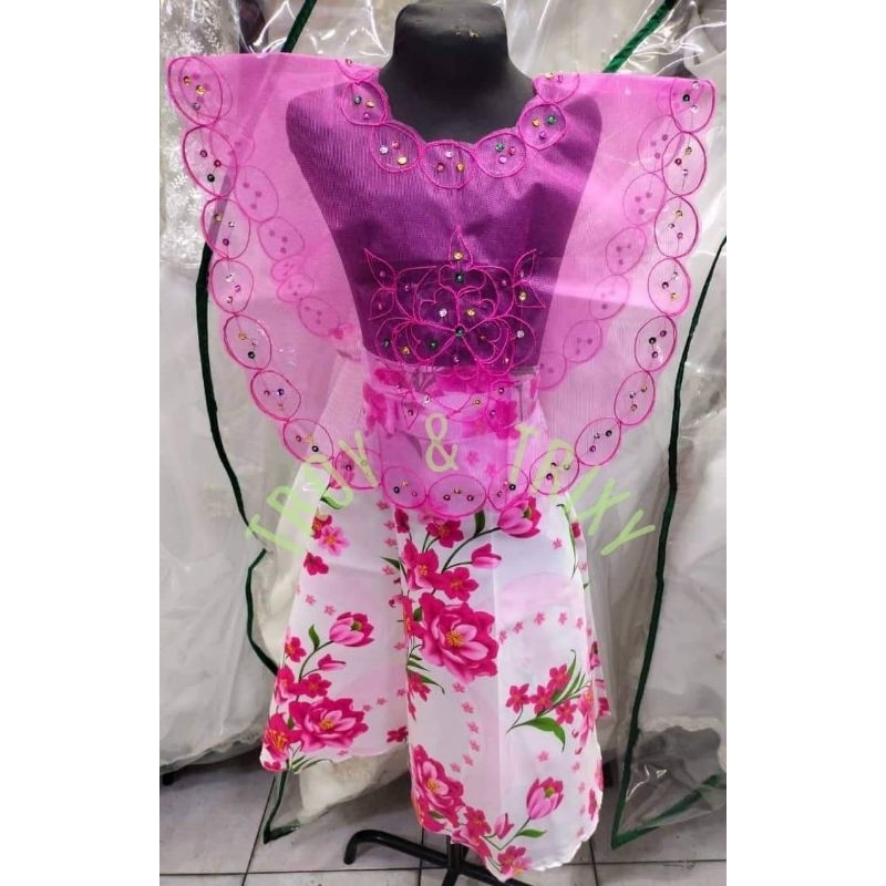 Barotsaya for adults (set:panwelo;scarf sequence top,palda) filipiniana ...