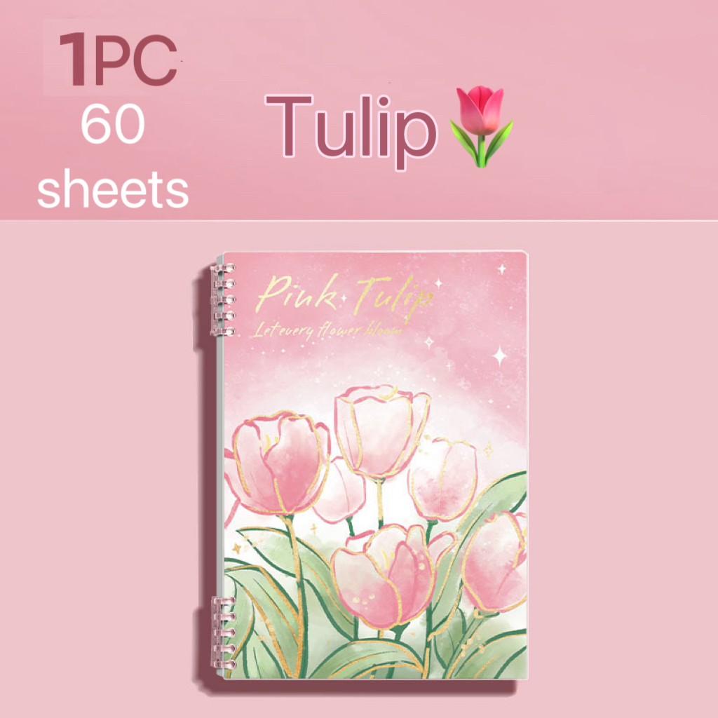 A5 Notebook Loose Leaf 60Sheets Detachable Romantic Garden Notebook ...