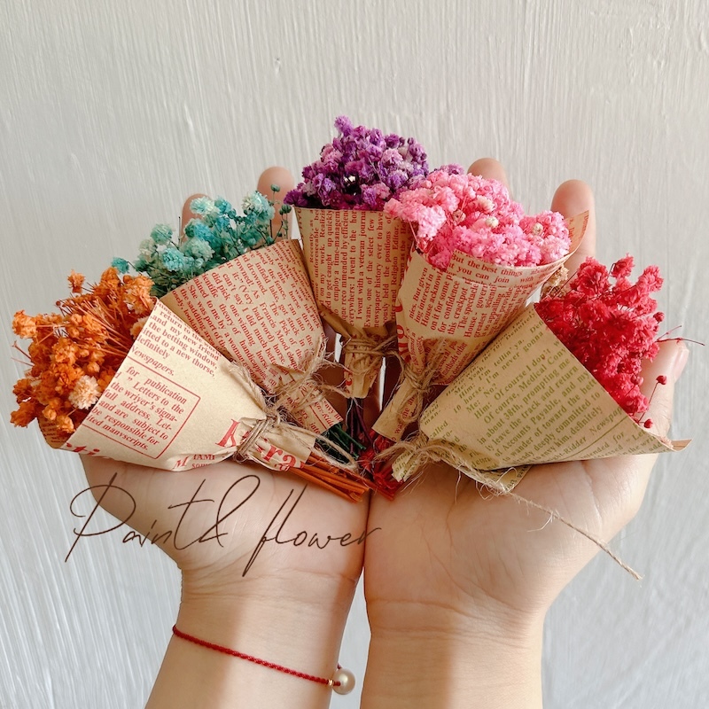Mini gypsophila/Babysbreath Dried Flowers Mini Bouquet home decor ...