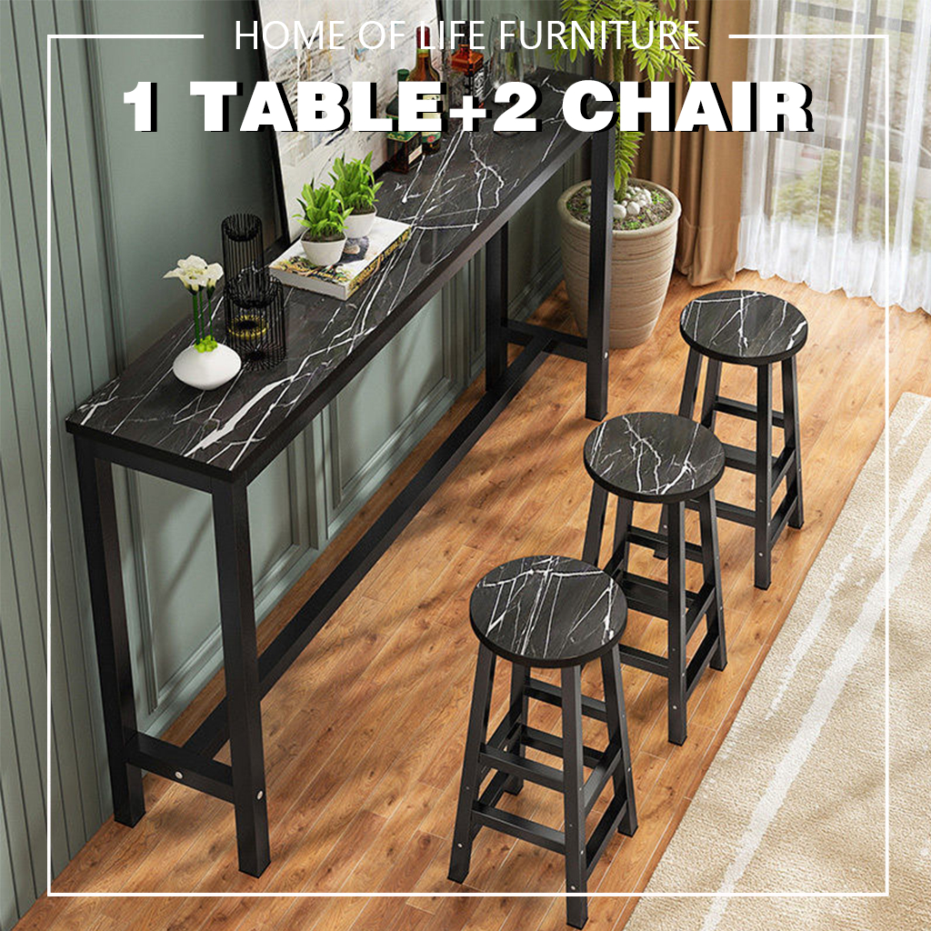 New simple long high table bar white black table home kitchen balcony ...