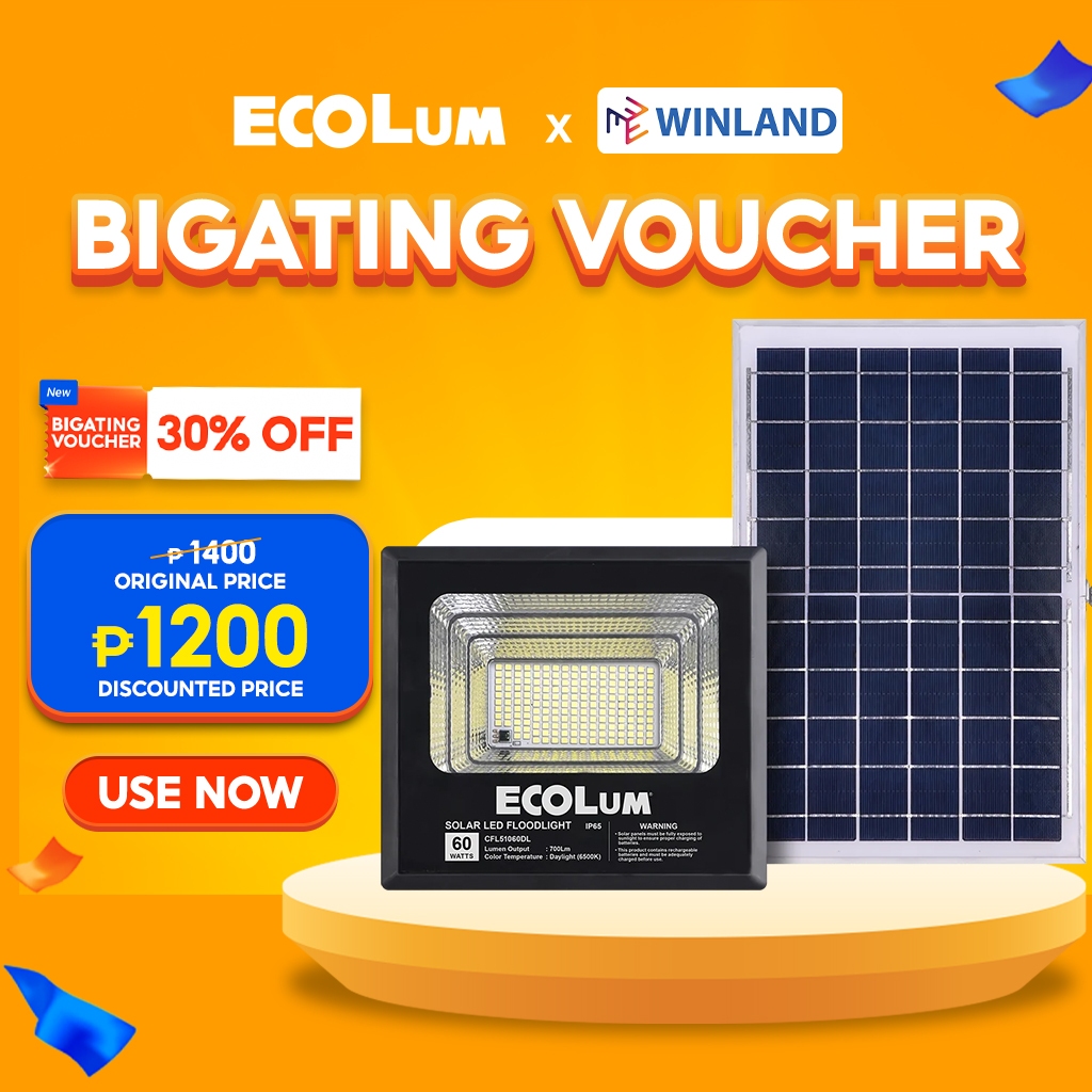 Ecolum by Winland Solar Led Floodlight Flood light 60W / 700 Lumens ...