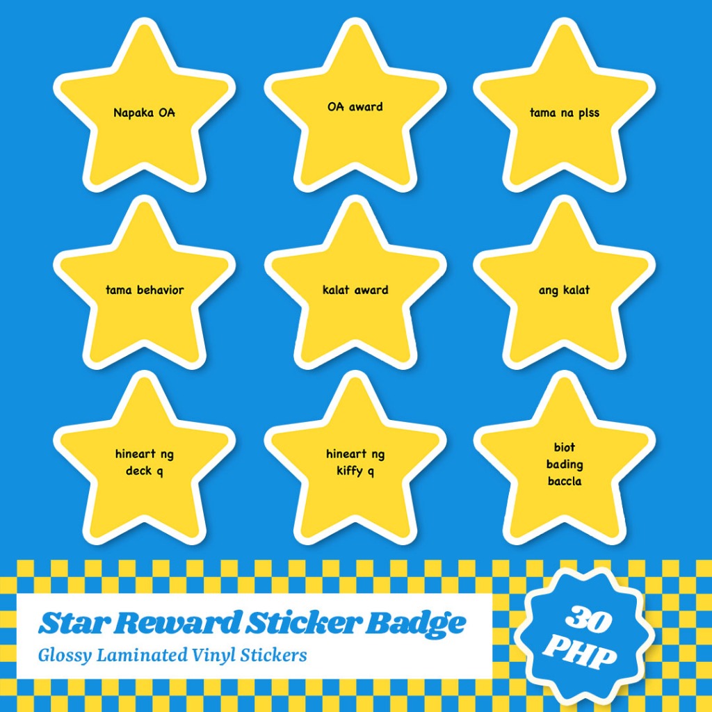 Star Reward Sticker Badge Vinyl Stickers (Tagalog) | Shopee Philippines