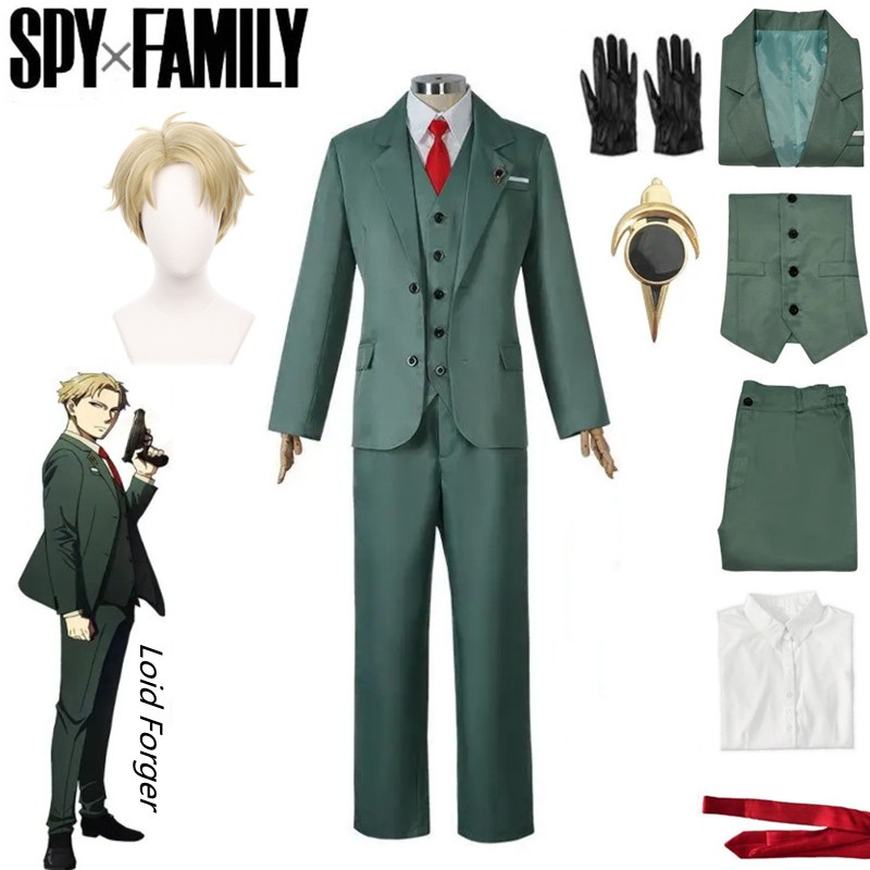 Spy X Family Loid Forger Cosplay Costume Light Green Suit Short Blond ...