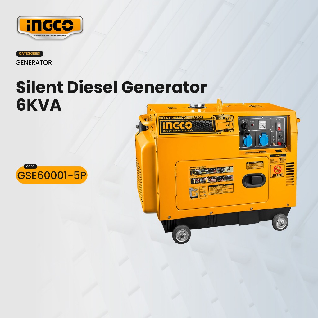Ingco 9HP Silent Type Diesel Generator Set Backup Power Supply 6KVA ...