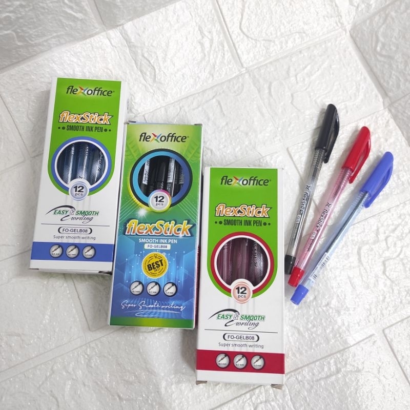 12 Pieces Flex Office Flexstick Smooth Ink Pen | Shopee Philippines