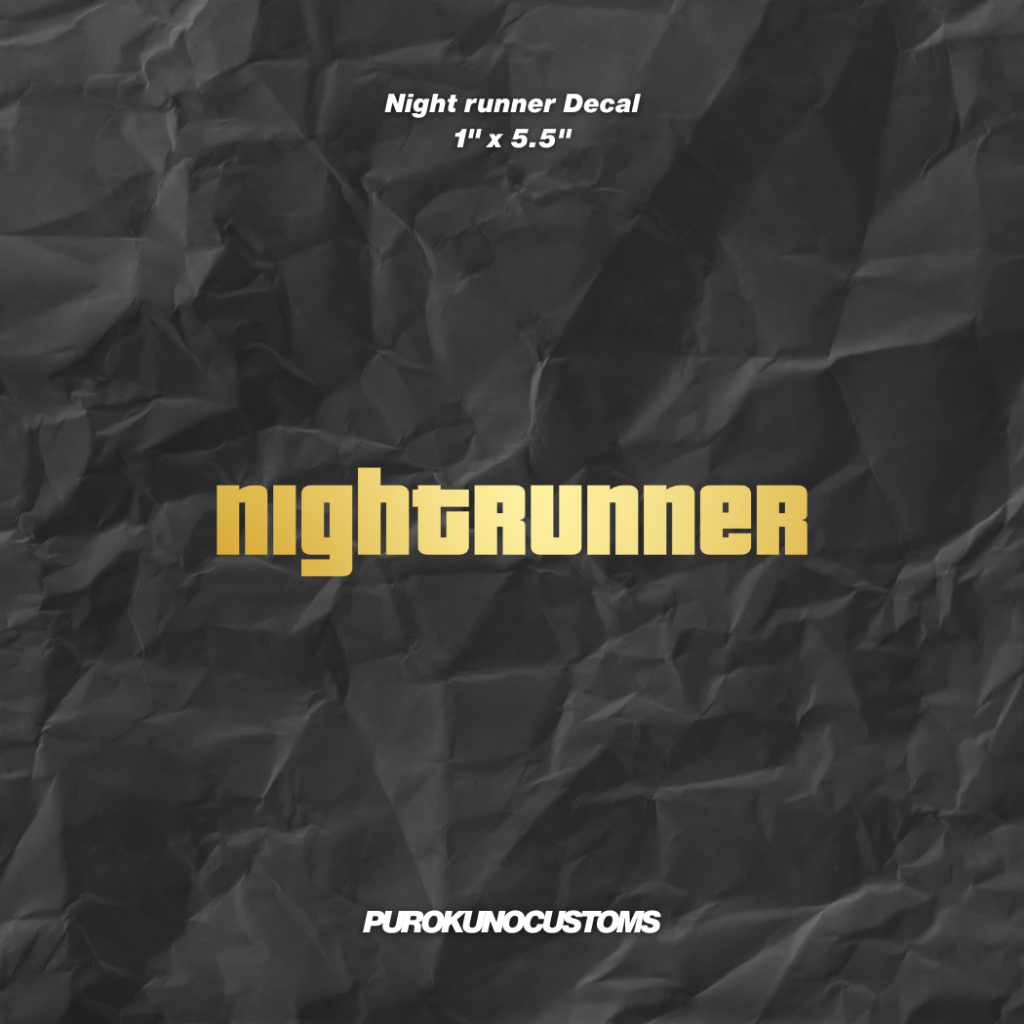 NIGHT RUNNER Car & Motorcycle vinyl sticker decals / Machine-cut ...