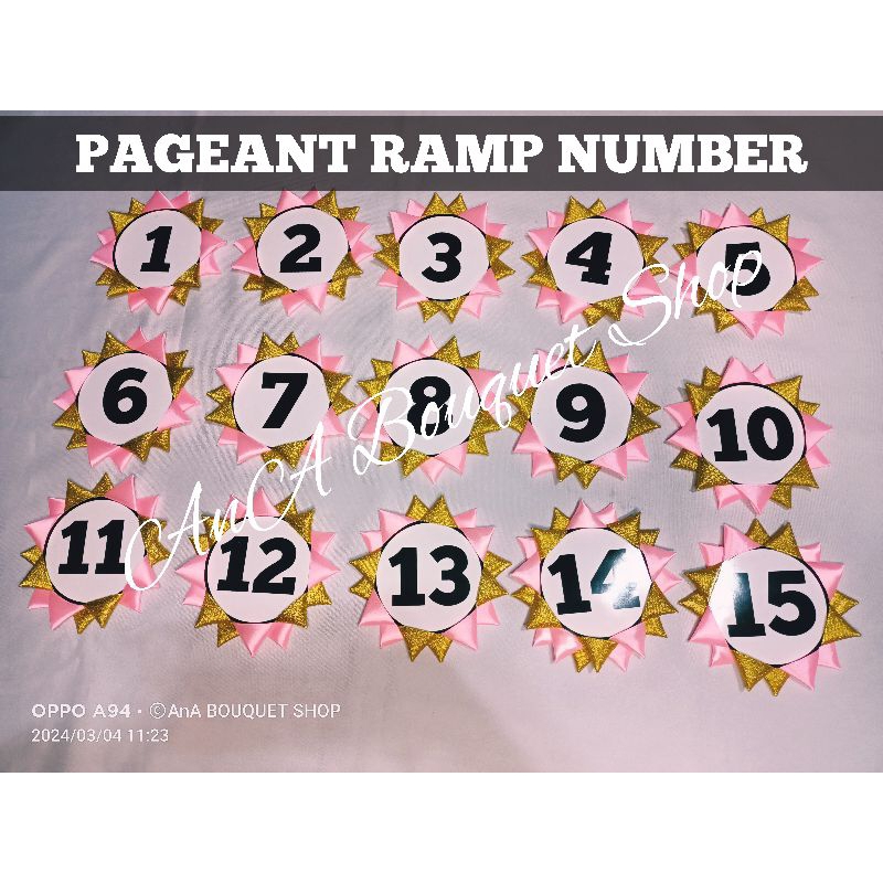 PAGEANT RAMP NUMBER(pin,wrist,lei) | Shopee Philippines