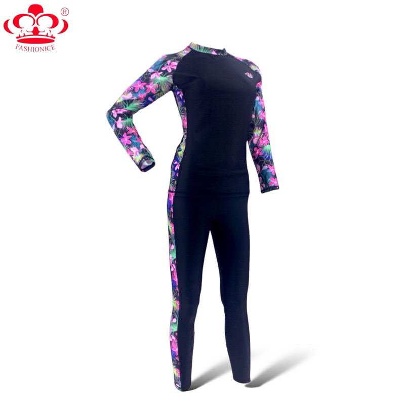 Women’s Swimwear Long-sleeve Rash Guard And Pants UPF50+ Sun Protection ...