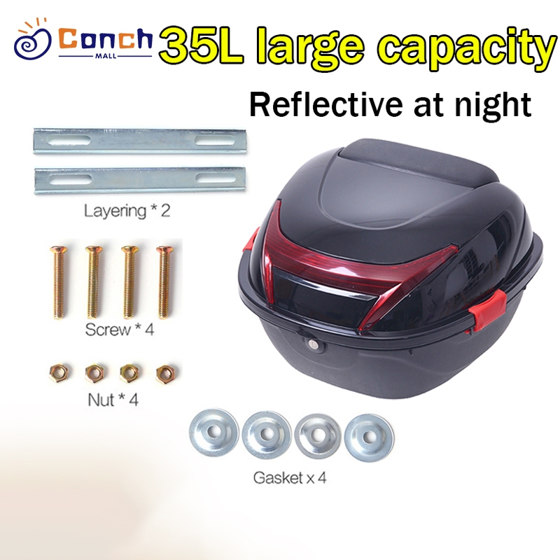 35L Motorcycle Compartment Motorcycle luggage top box with baseplate ...