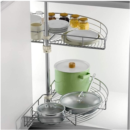 Corner Pull out basket 2 layer stainless Magic Corner Kitchen Basket ...