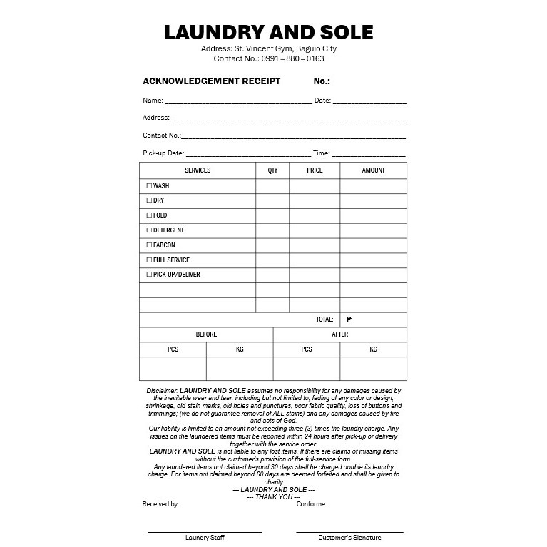 CARBONIZED BUSINESS FORM AND RECEIPTS available in sizes / Customized ...