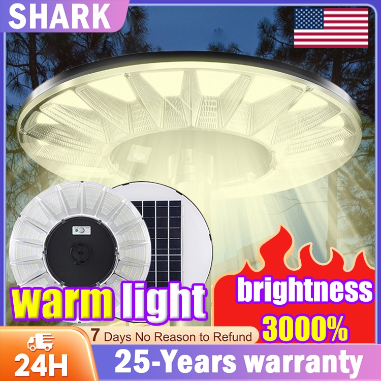 Warm light UFO Solar street light 3000% bright Outdoor Waterproof Solar lights Smart sensin ...
