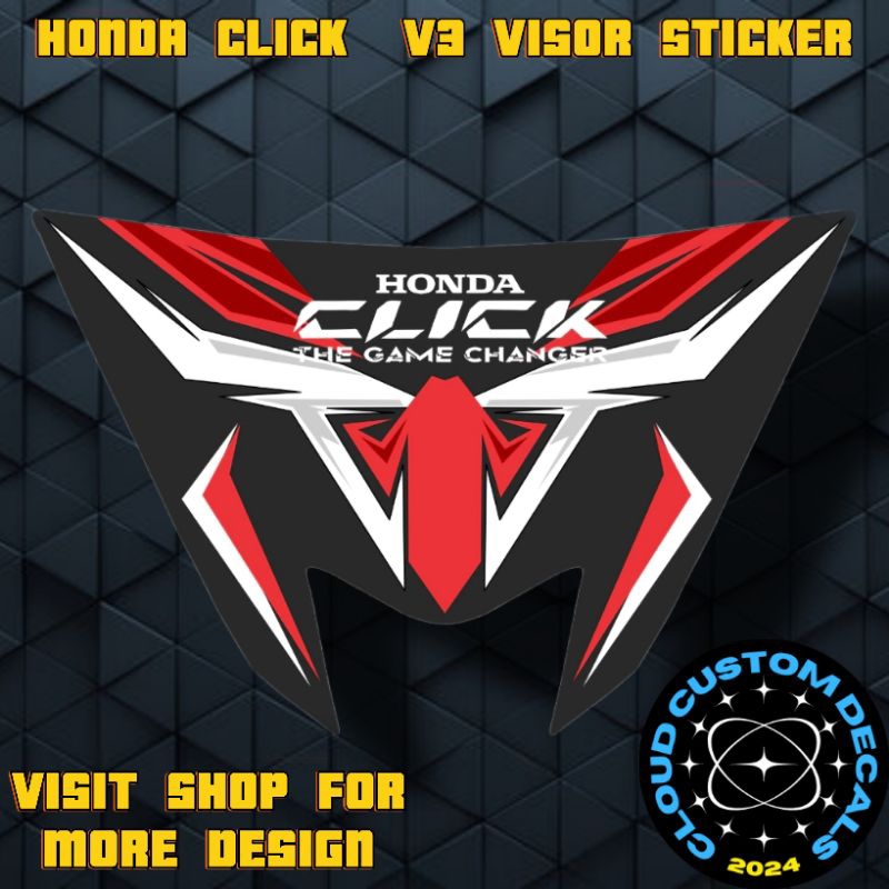 HONDA CLICK V3 VISOR STICKER LAMINATED PRINT | Shopee Philippines