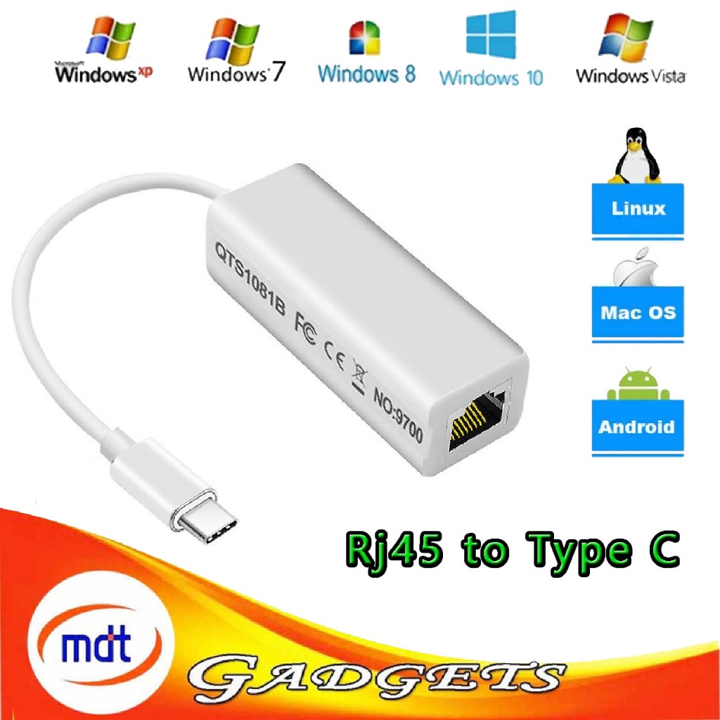 Type C Ethernet Adapter Type-C to RJ45 Ethernet LAN Network Adapter ...