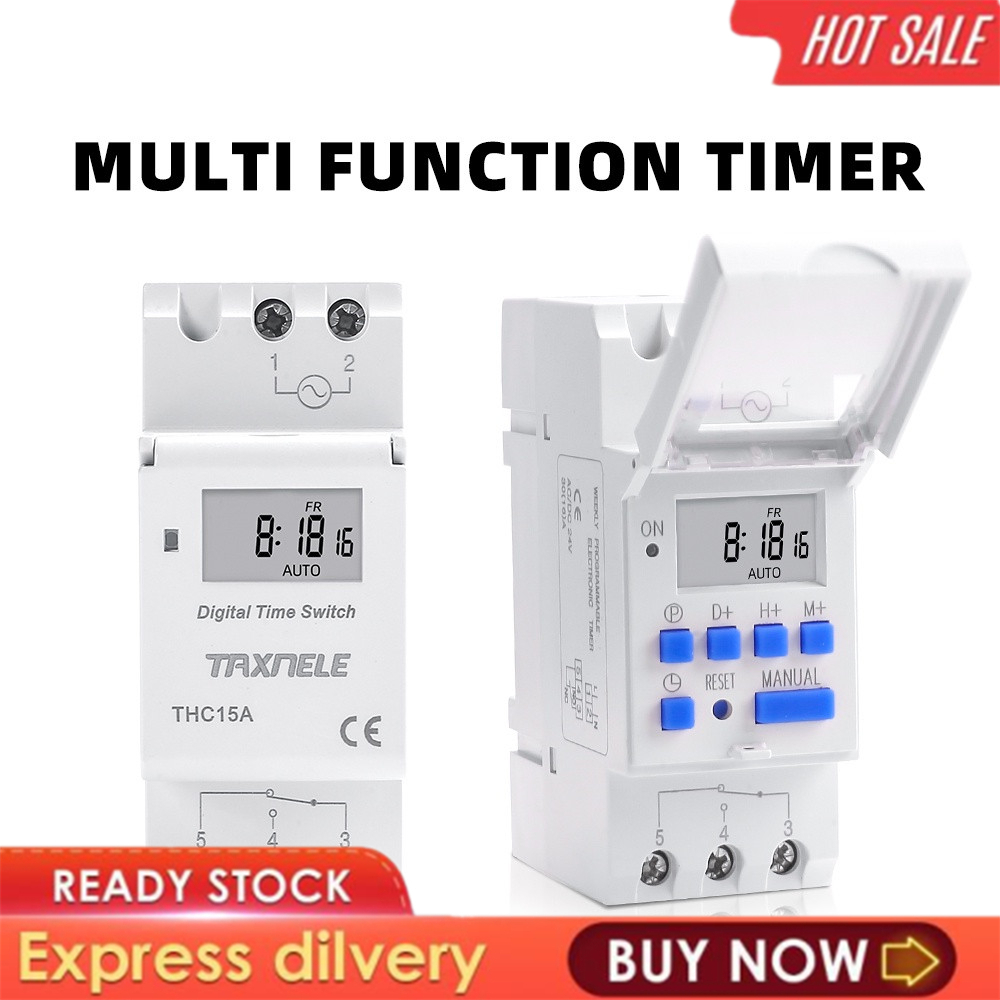 AC 220V Din Rail Weekly LCD Programmable Timer Switch Time Relay Switch ...