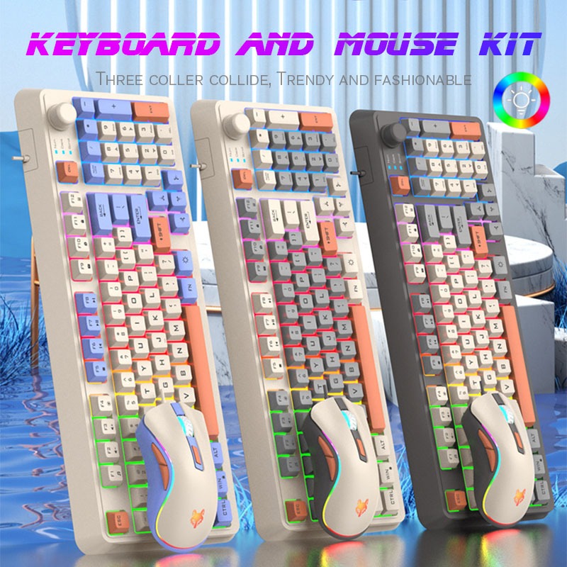 [Local 24H]K820 RGB Wired Gaming Keyboard USB 94-key Keyboard+Mouse Kit ...