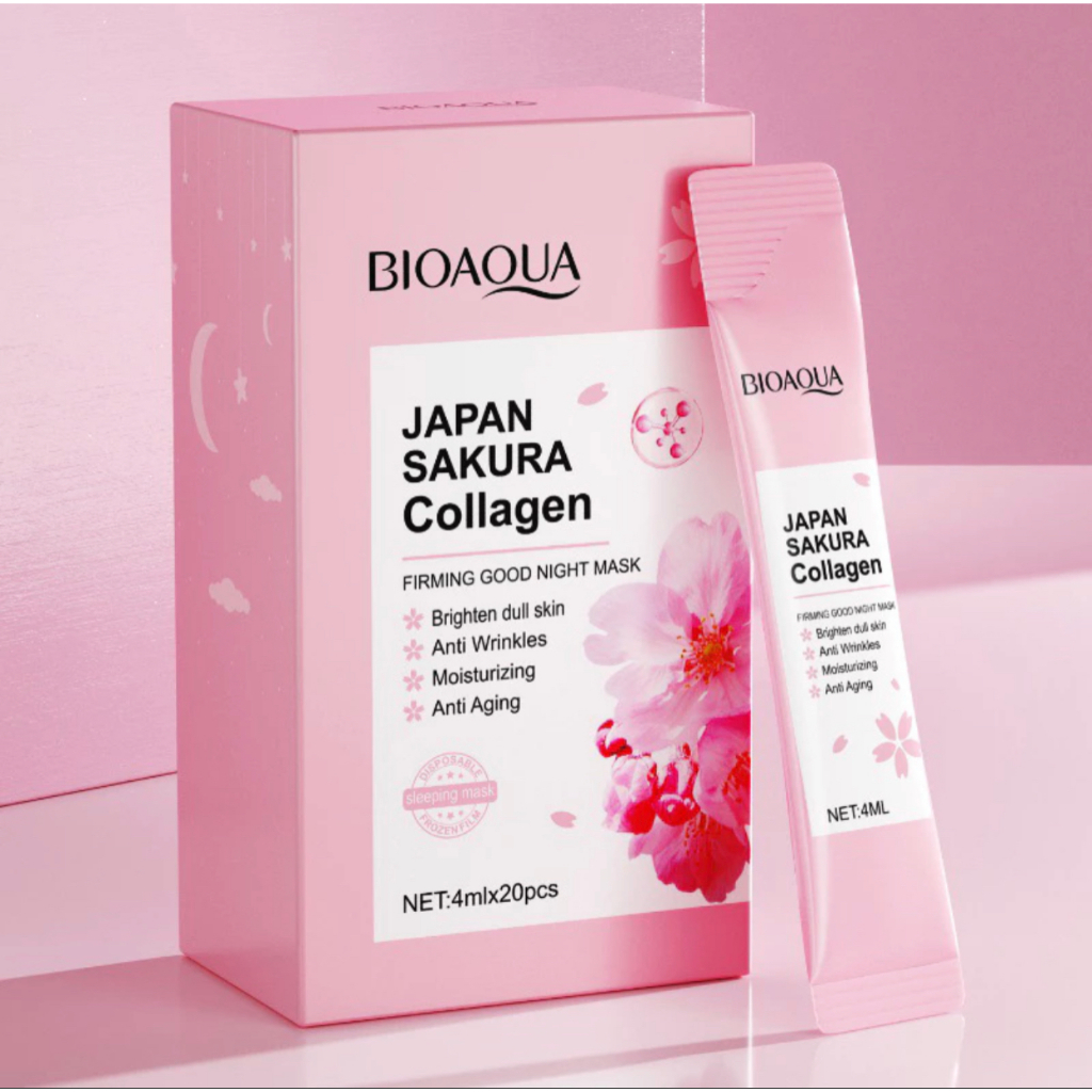 ORIGINAL Bioaqua Japan Sakura Collagen Sleeping Mask | Shopee Philippines
