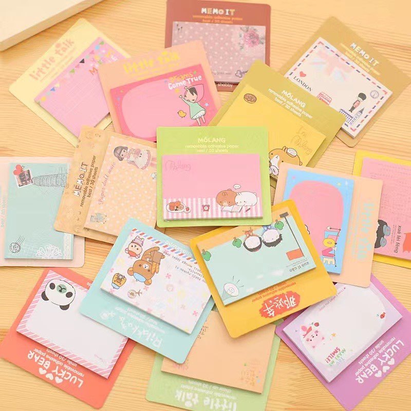 Cartoon Memo Pad Mini Adhesive Paper Bookmark Journal Sticky Notes ...