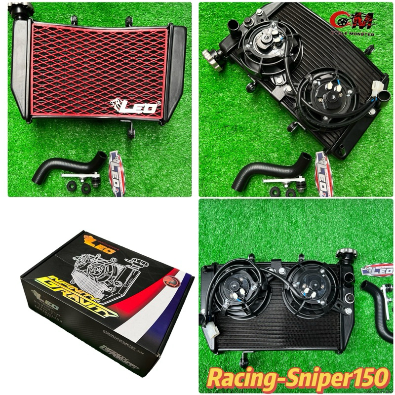 LEO racing double fan radiator cooling water tank assembly condenser ...