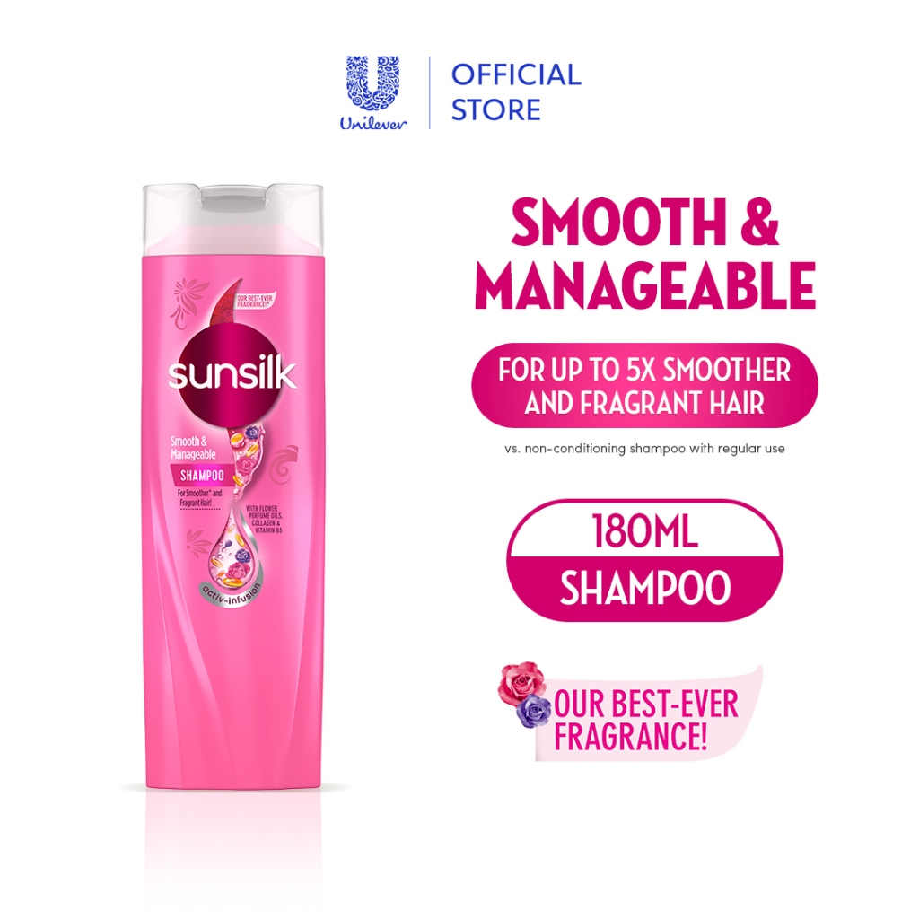 Sunsilk Smooth & Manageable Shampoo 180ml | Shopee Philippines
