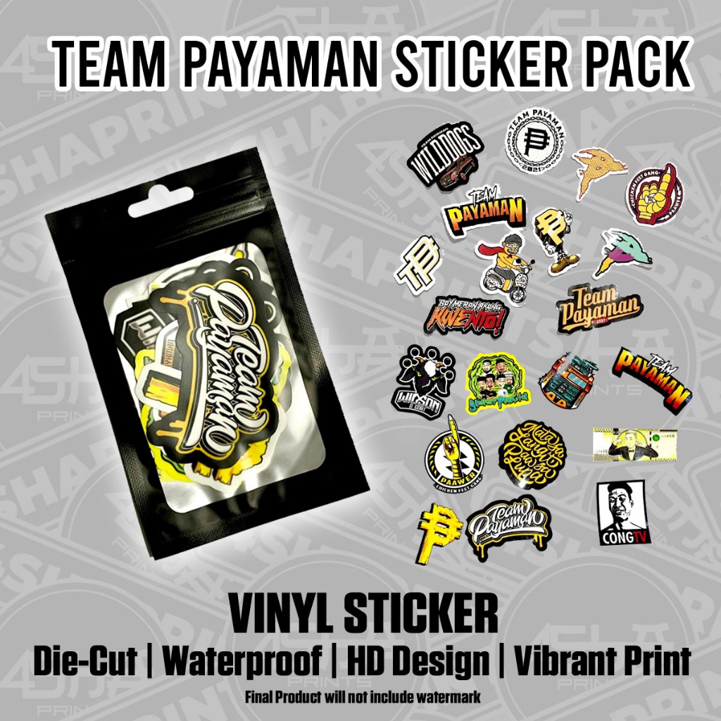 10PCS TEAM PAYAMAN STICKER PACK VINYL WATERPROOF STICKER | Shopee ...