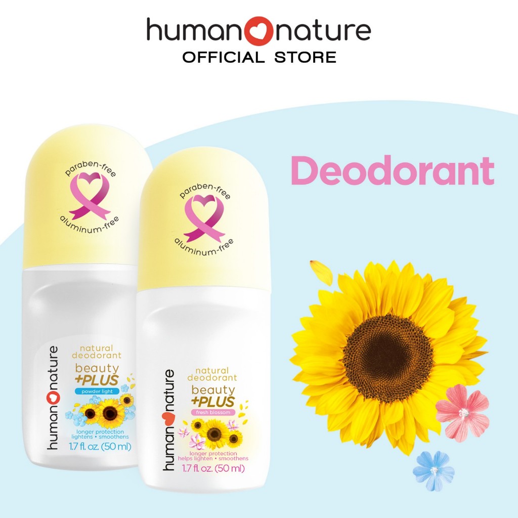 Human Nature Natural Deodorant Beauty+ Plus with Sunflower Beauty Oil ...