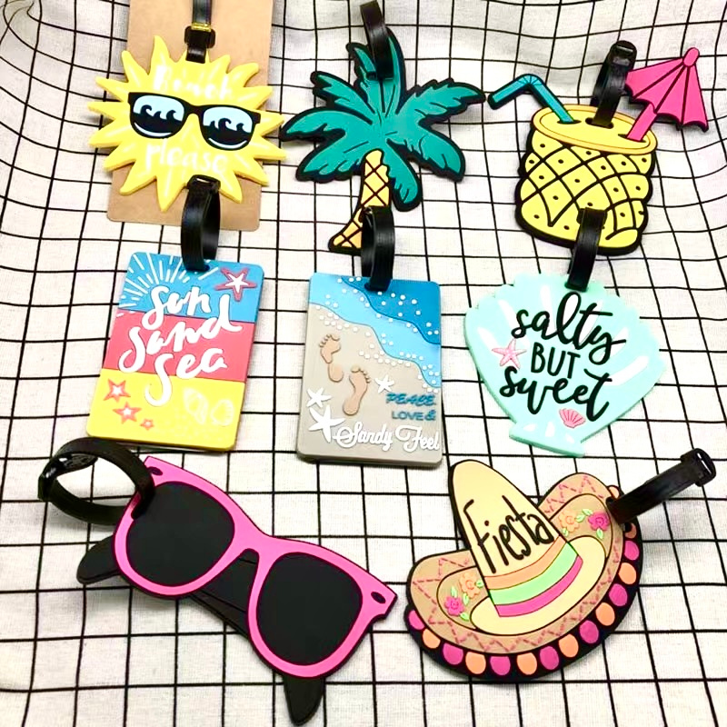 Colorful Cute Silicone Luggage Tag for Suitcases Schoolbag Travel Tags ...