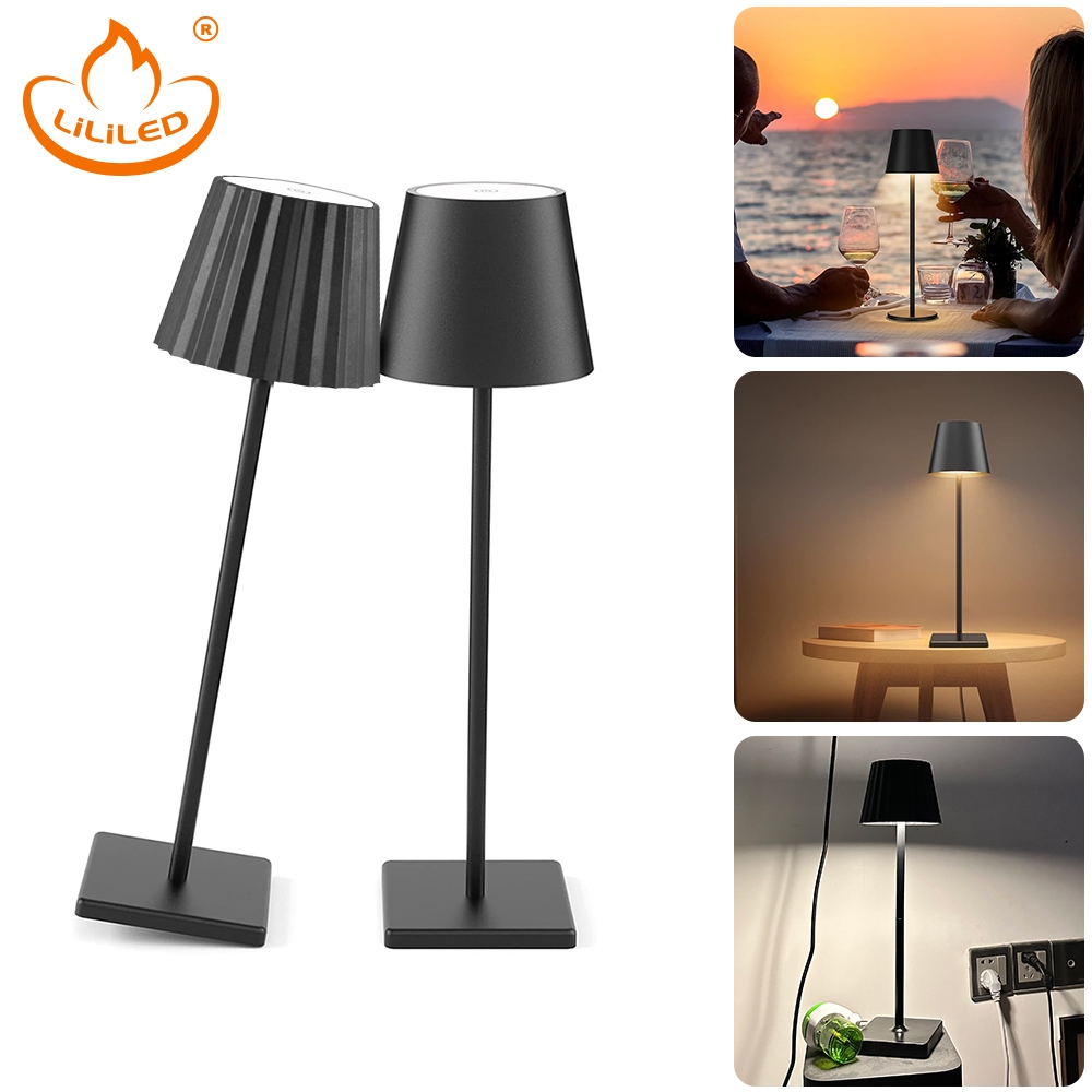 LiLi LED Cordless Desk Lamp 3 Color Rechargeable Table Light for ...