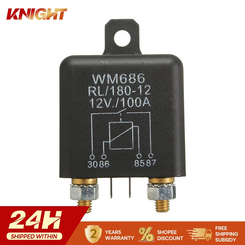 12V 100Amp 4-Pin Heavy Duty ON/OFF Switch Split Charge Relay For Auto ...